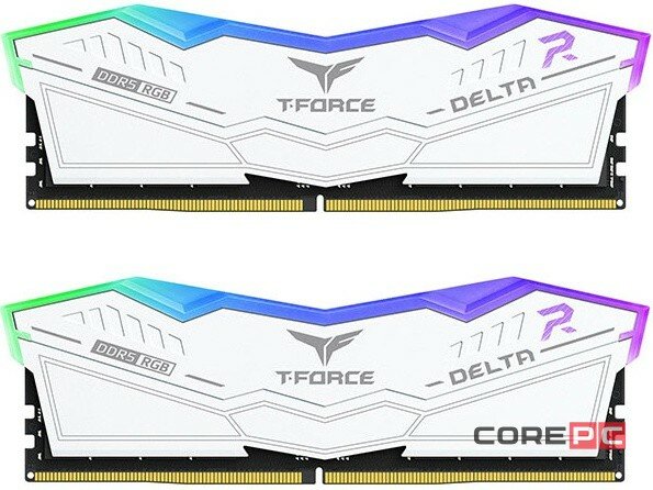 Оперативная память 32 Gb 6000 MHz Team Group T-FORCE Delta RGB White (FF4D532G6000HC28ADC01)