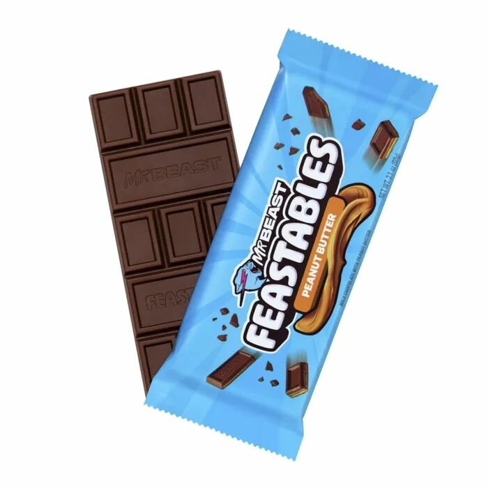 Mr. Beast Peanut Butter 60гр/feastables/Шоколад мистера биста новый дизайн