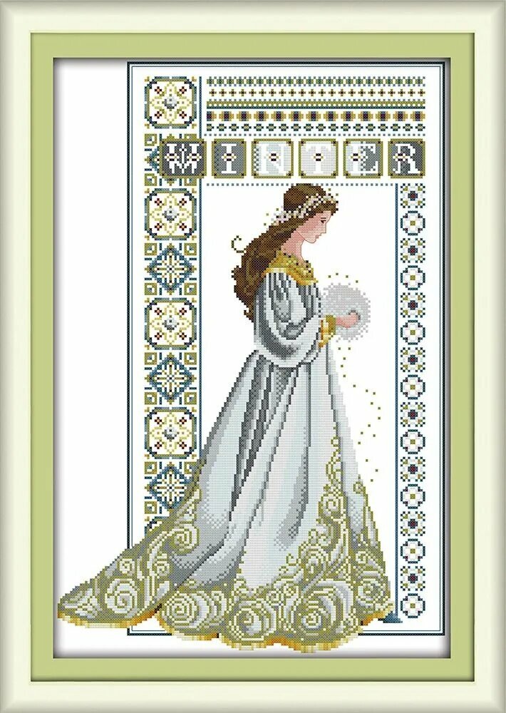 NKFвышивка крестом наборы, Схема на 14CT "Ангел зимы",36*52CM