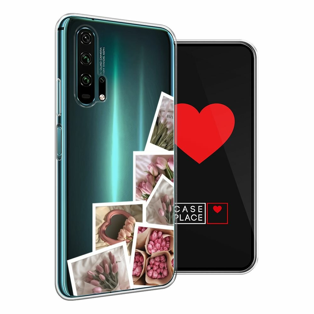 Чехол на Honor 20 Pro / Хонор 20 Про с принтом "Весенние фото - 8 марта", прозрачный — фото 1