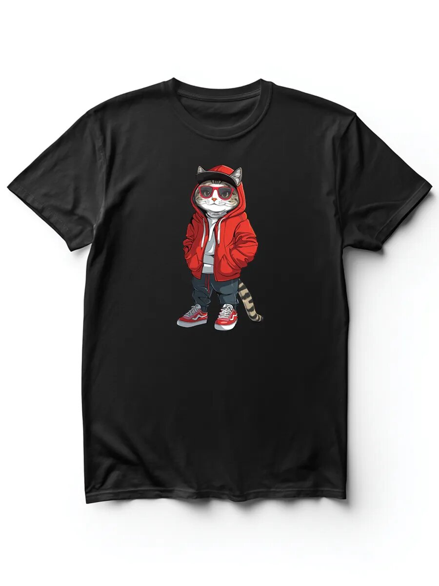 Футболка модный кот