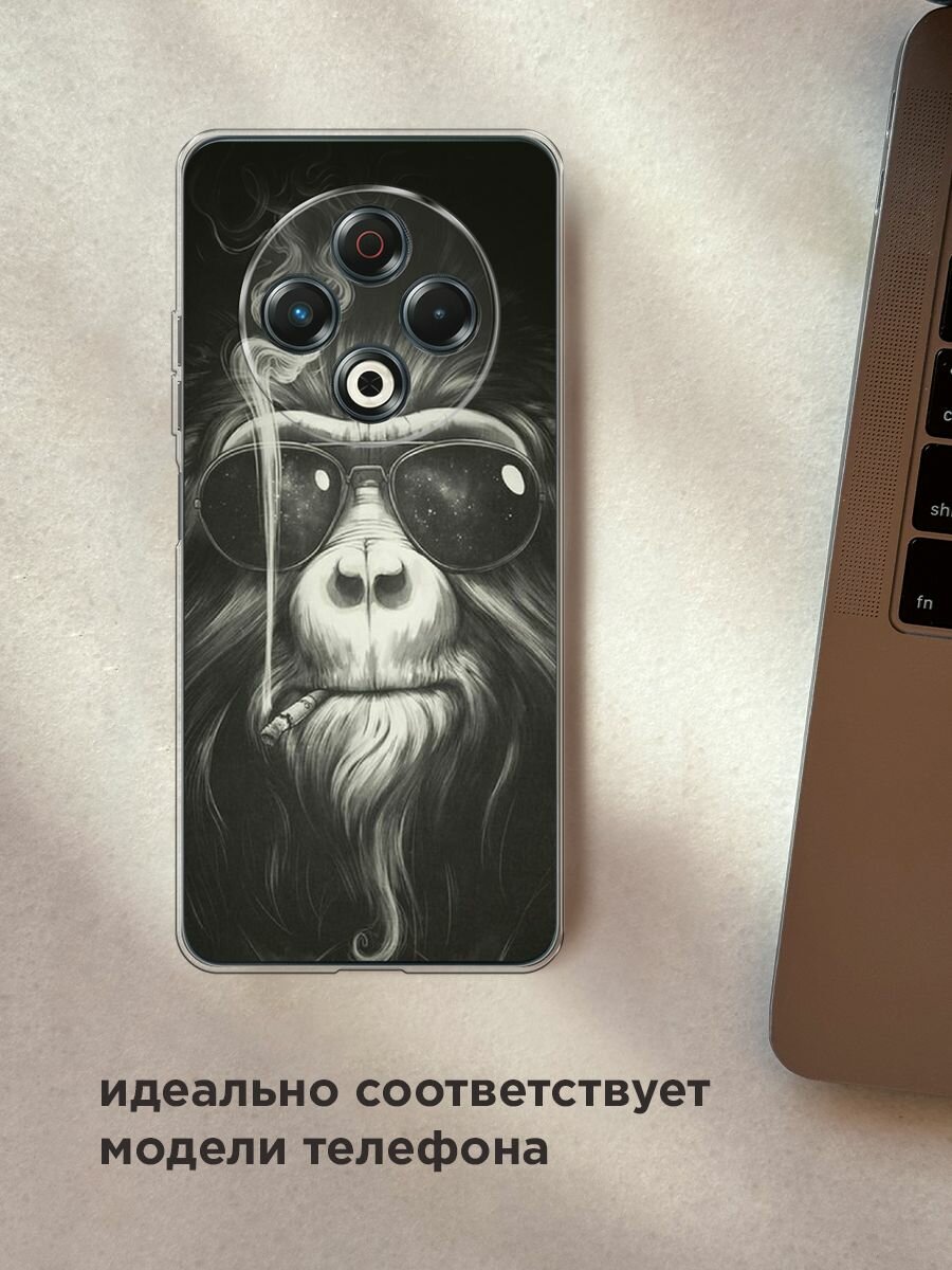 Чехол на Tecno Spark 30 / Текно Спарк 30 с принтом "Обезьяна в очках" — фото 1