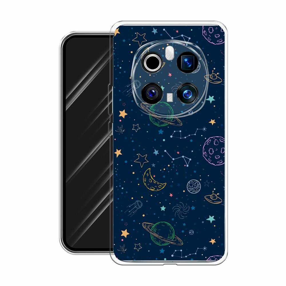 Чехол на Honor Magic 7 Pro / Хонор Мэджик 7 Про с принтом "Темно-синий космос" — фото 1