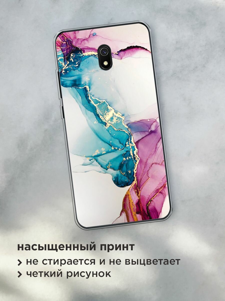 Чехол на Xiaomi Redmi 8A / Сяоми Редми 8А с принтом "Розовые разводы рисунок" — фото 1
