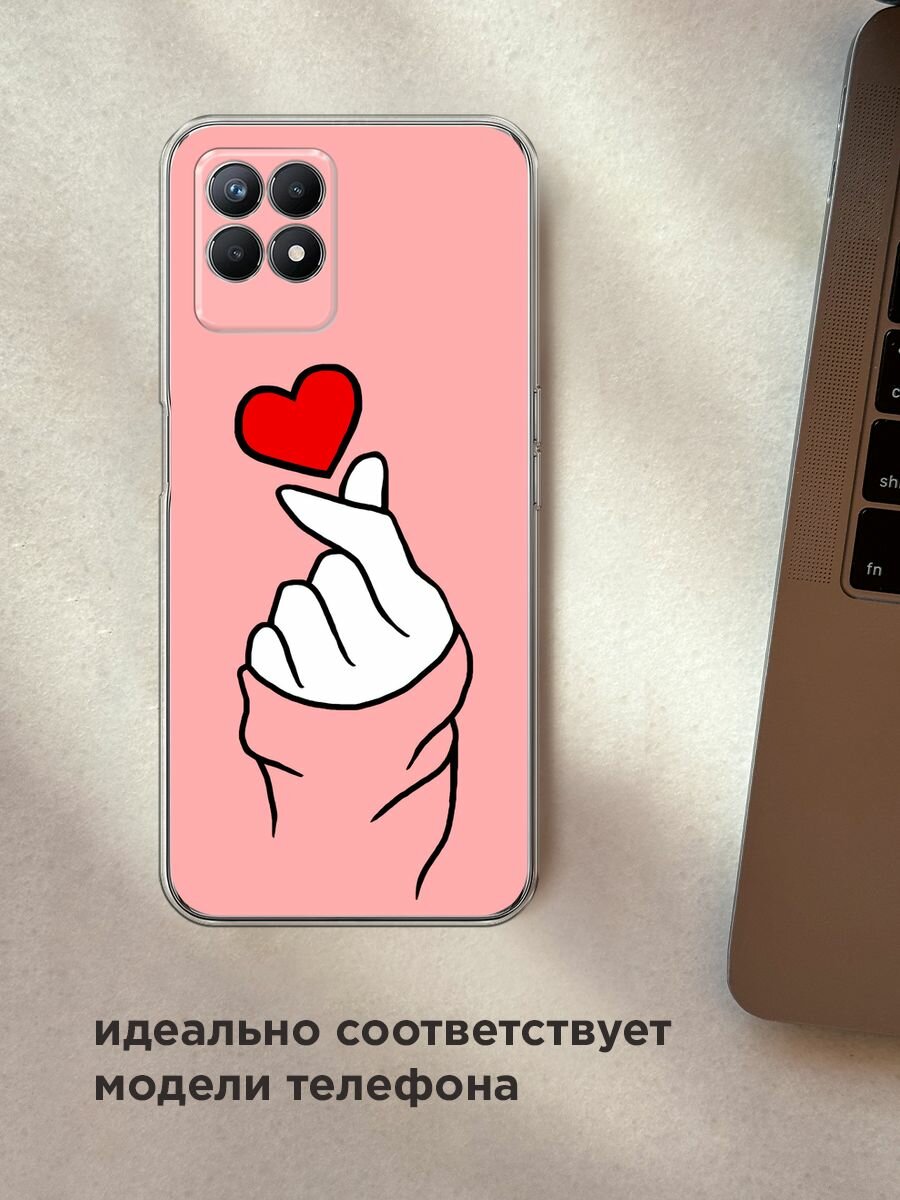 Силиконовый чехол на Realme 8i / Реалми 8i с принтом "Милое сердечко" — фото 1