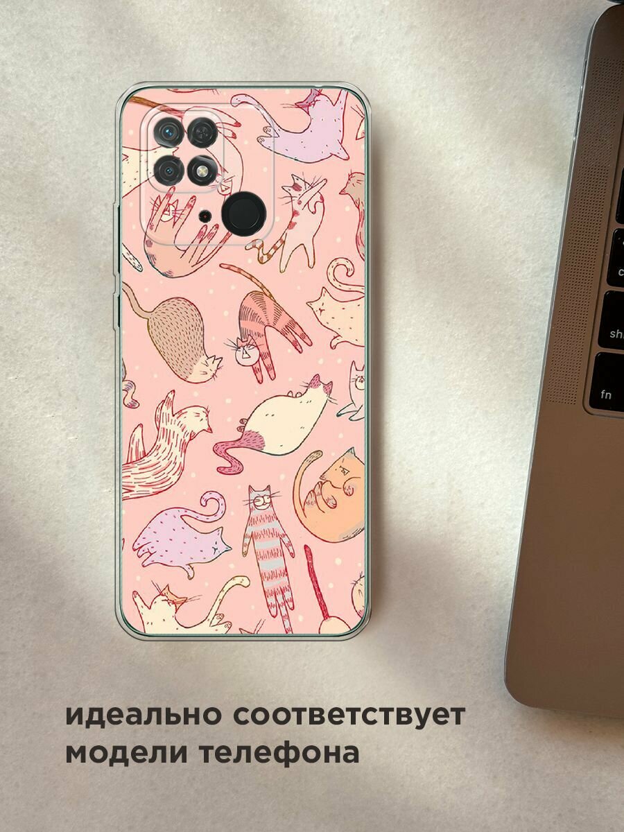 Чехол на Xiaomi Redmi 10C / Сяоми Редми 10C с принтом "Розовое счастье" — фото 1