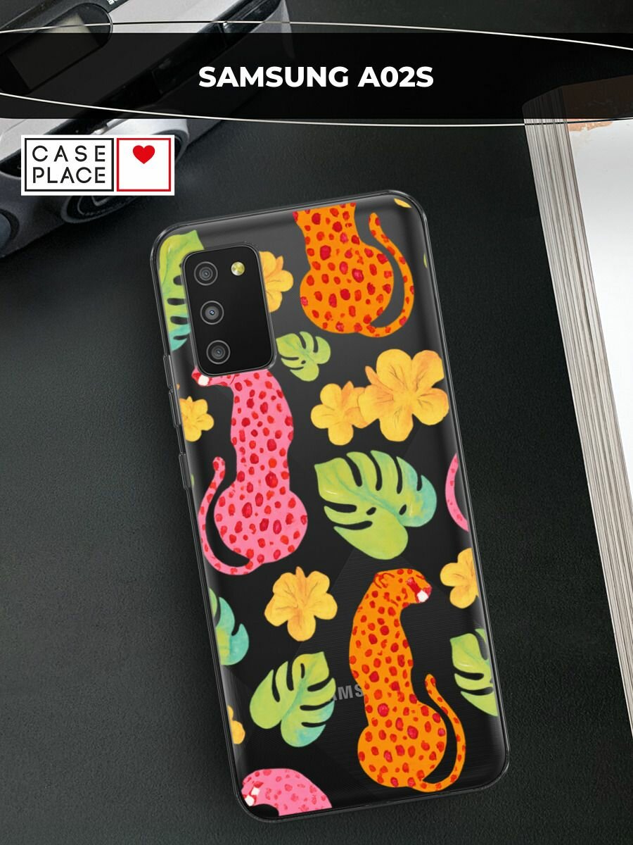 Чехол на Samsung Galaxy A02s / Самсунг Галакси A02s с принтом "Экзотика", прозрачный