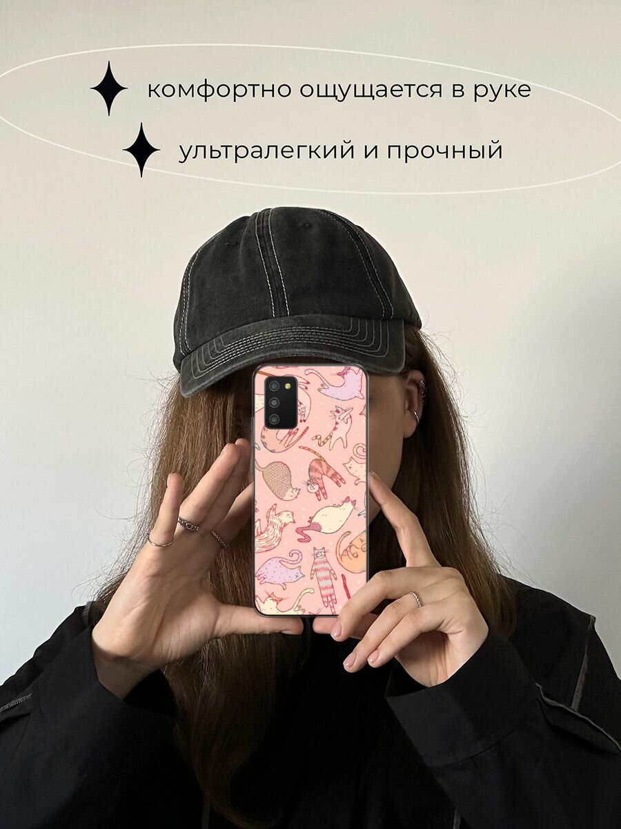 Чехол на Samsung Galaxy A02s / Самсунг Галакси A02s с принтом "Розовое счастье" — фото 1
