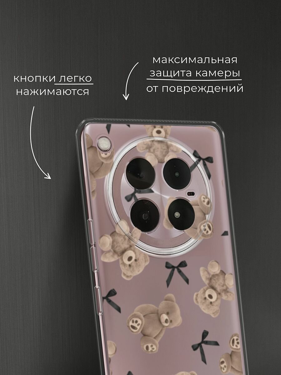 Чехол на Infinix Zero 40 4G / Инфиникс Зеро 40 4G с принтом "Плюшовые мишки 2", прозрачный — фото 1