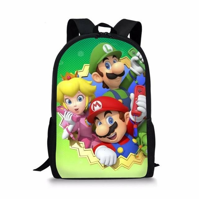 Super mario рюкзак школьный с яркими принтами и дышащим дизайном для детей stylei