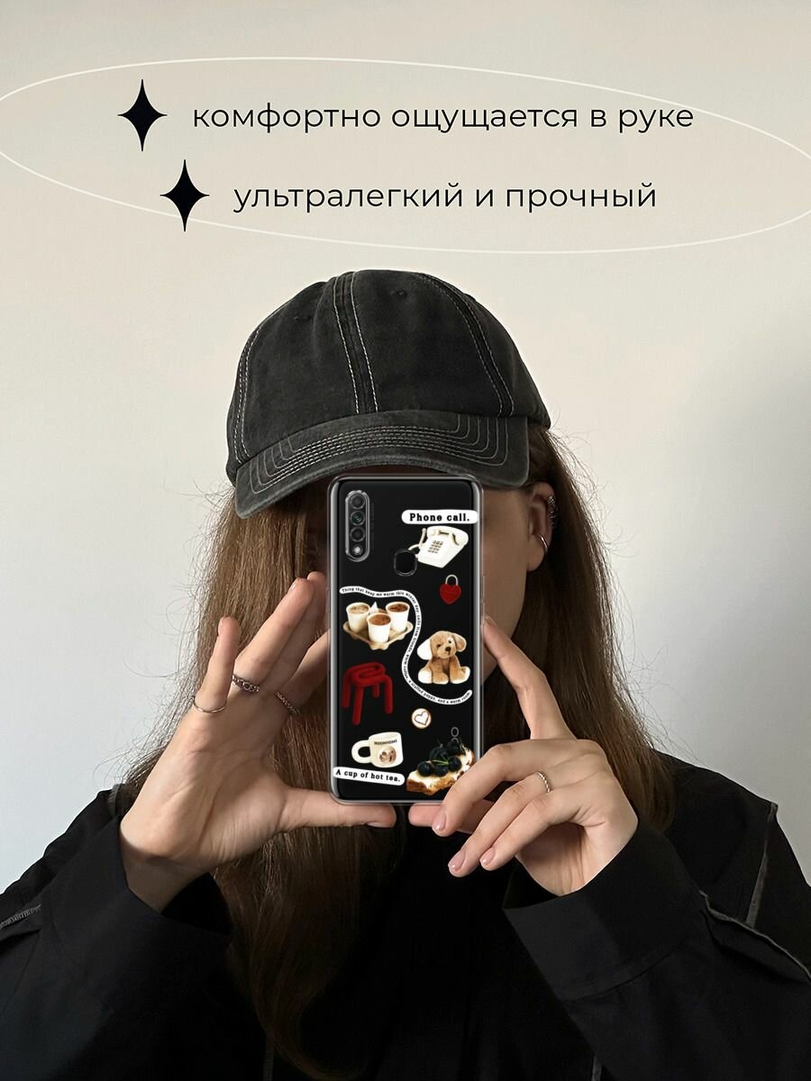 Чехол на Oppo A31 / Оппо А31 с принтом "Phone call", прозрачный — фото 1