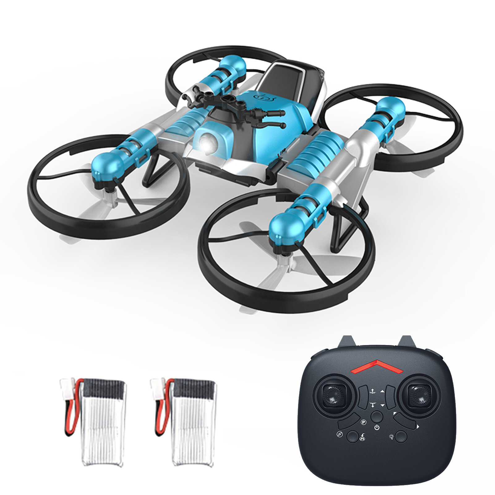 Мини-дрон 2 в 1 мотоцикл-летательный аппарат деформация радиоуправляемый дрон для начинающих наземный воздушный радиоуправляемый игрушки одноклавиша взлет посадка 2 батарейки ABS основной материал щеточный мотор 2.4G частота радиоуправления 30м дальность