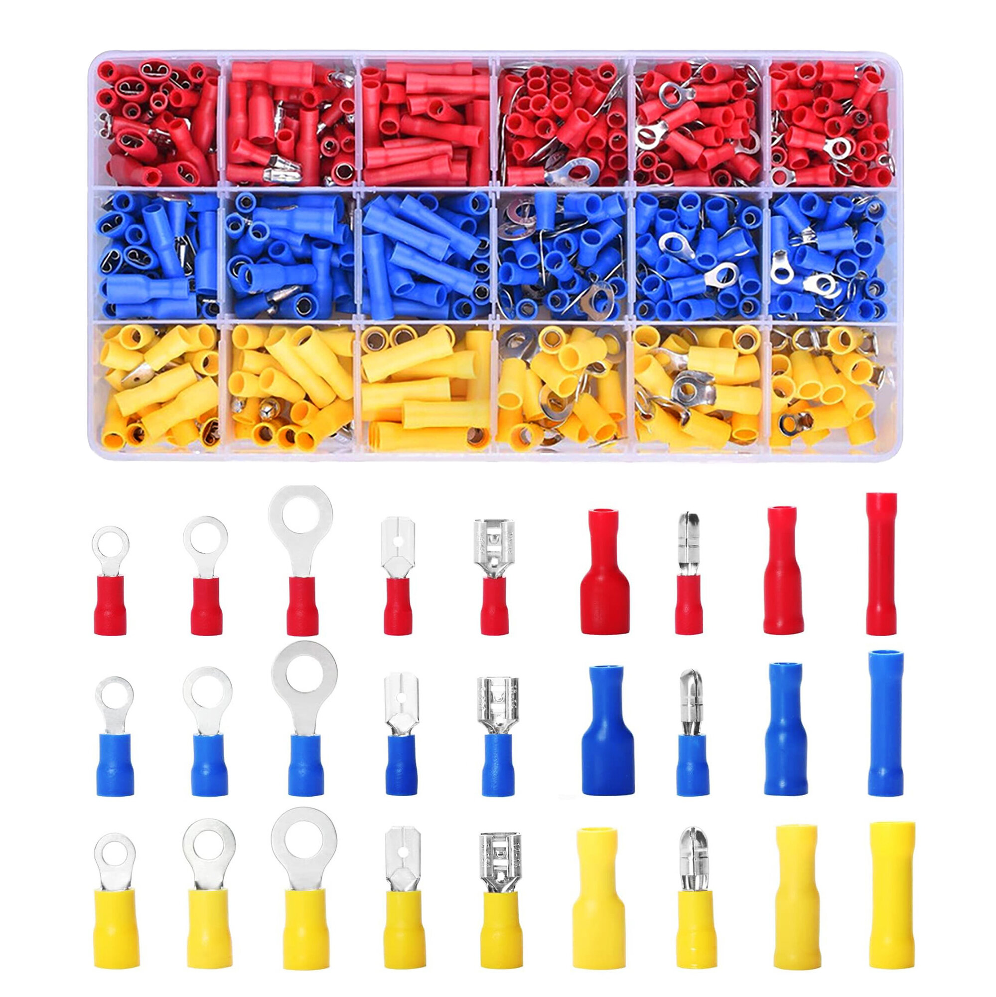 700ШТ Комбинированный набор соединителей для электрических проводов Комплект обжимных клемм для изолированных проводов