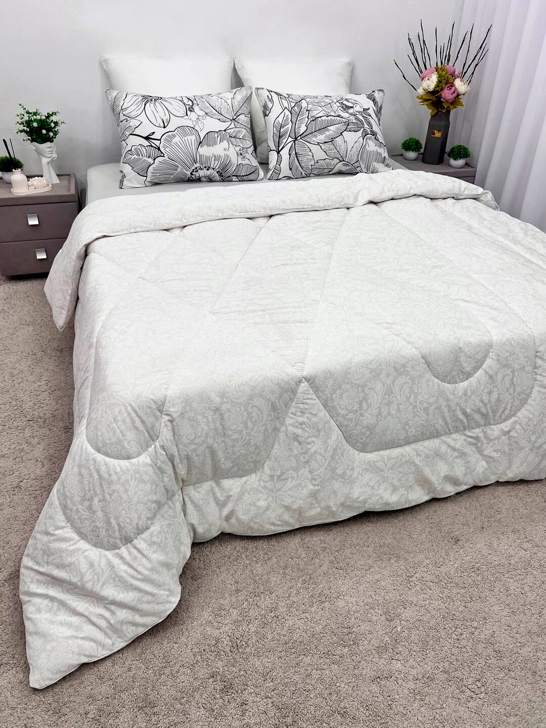 Одеяло Milo's, 2-спальное, ватный наполнитель, 172х205 см, стеганное, гипоаллергенное