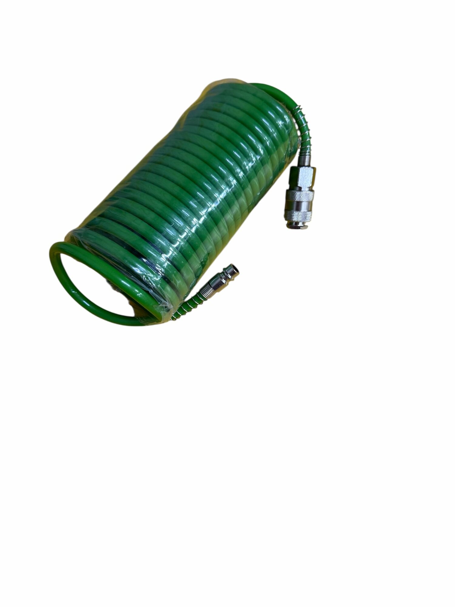 Шланг спиральный с быстросъемными соединениями. 5м (зеленый) FORSAGE