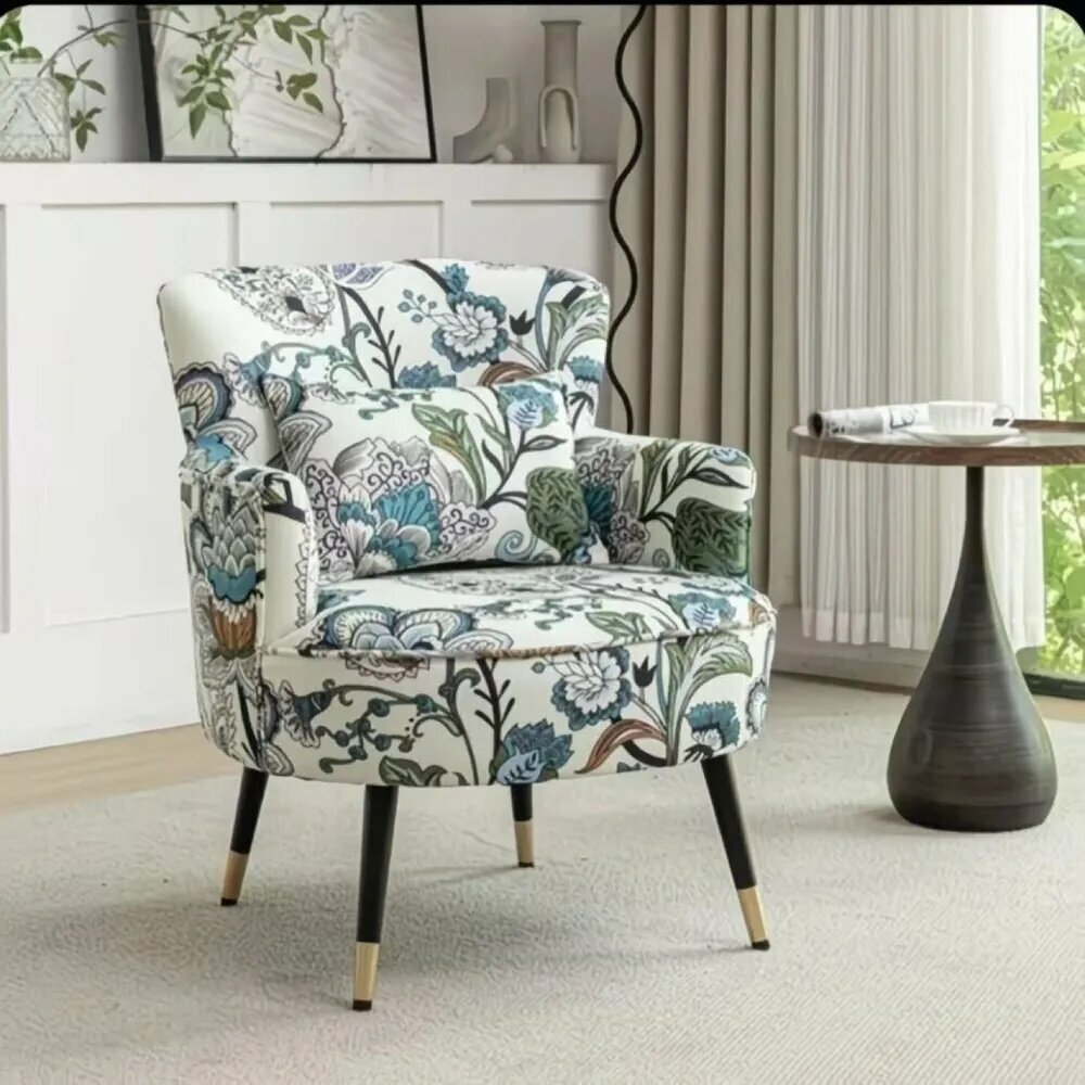 Кресло Orchid, одноместное, велюровая обивка, эргономичное, с подставкой,1 шт, 65х65х70 см