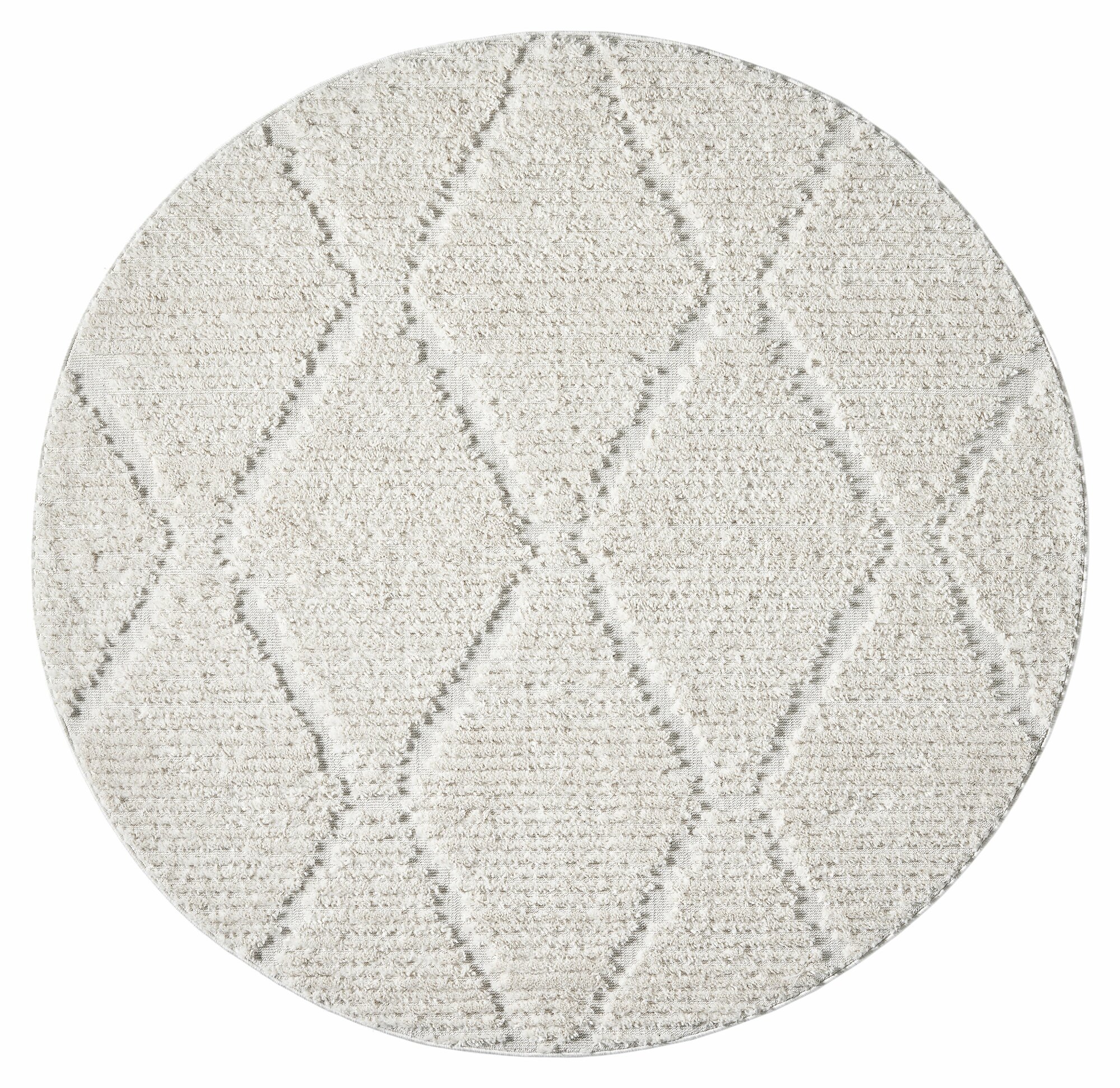 Ковер тканый круглый с двухуровневым ворсом Bilbao BL28 (Y617A) 160х160 см, кремовый