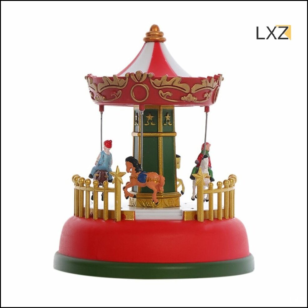 Эксклюзивная карусельная музыкальная шкатулка с LED подсветкой Whirligig Resin Ornam