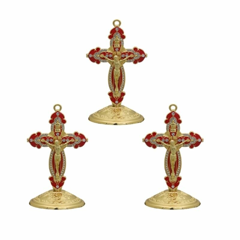 Христианский металлический крест с подставкой