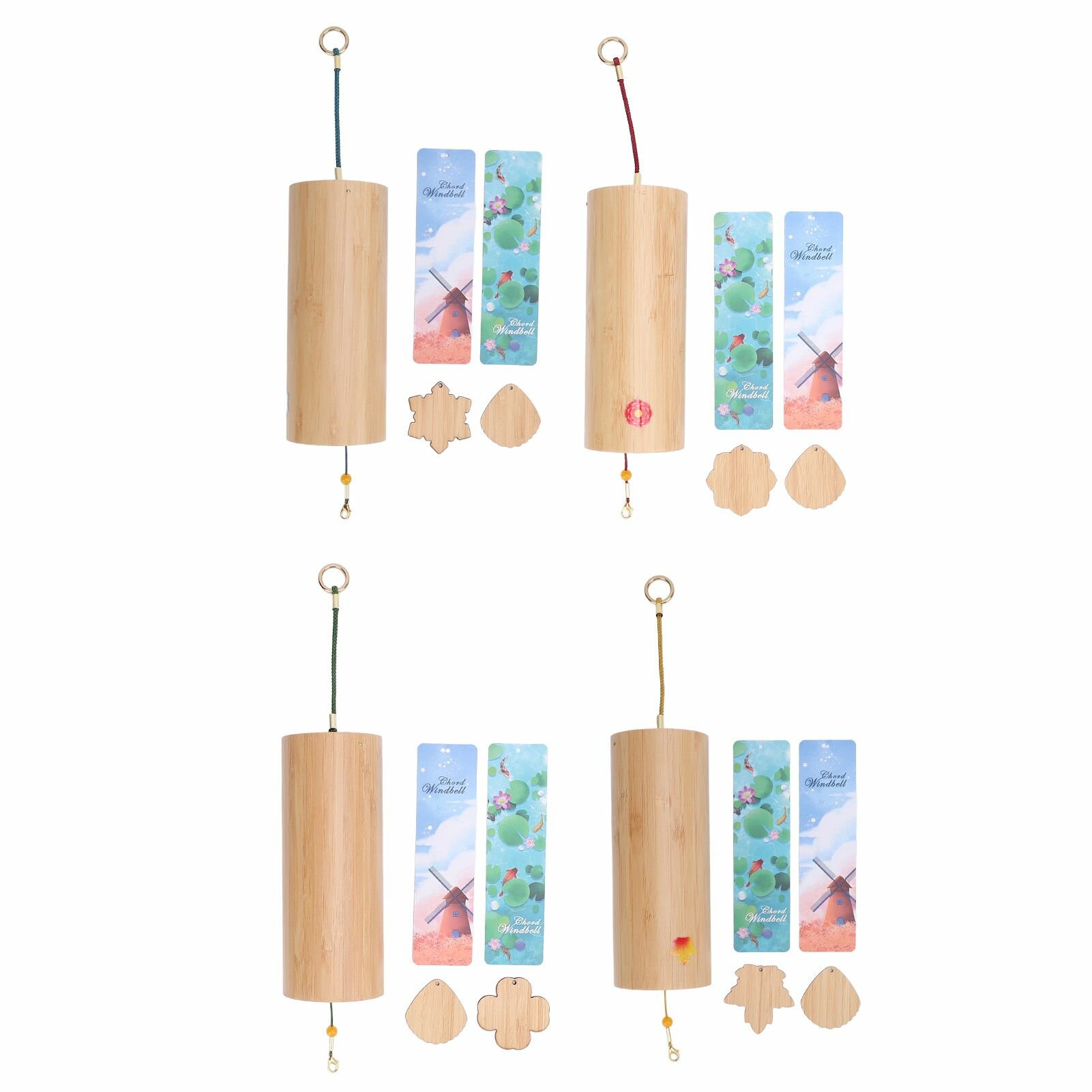 4 шт. бамбуковые колокольчики C A D G аккорд ретро декоративные уличные колокольчики для сада патио двора