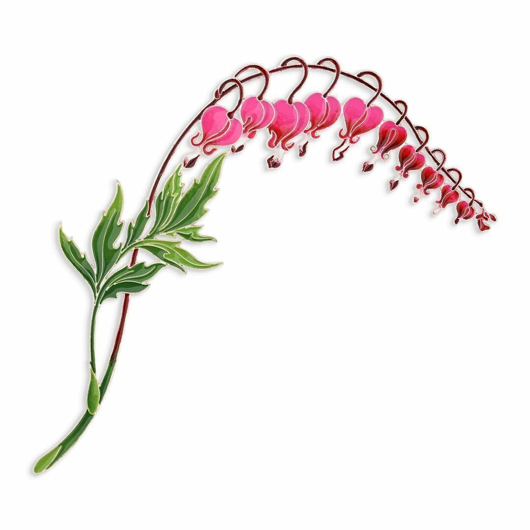 Брошь, серебро, 925 проба, эмаль