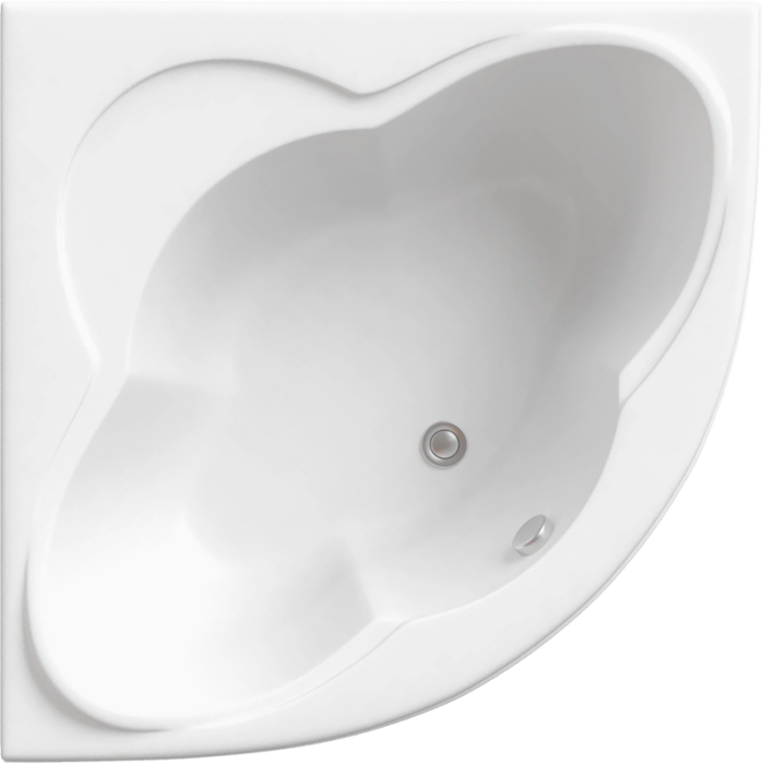 Акриловая ванна Bas Имейджен 140x140 см, угловая, пристенная, белая, четверть круга, с каркасом