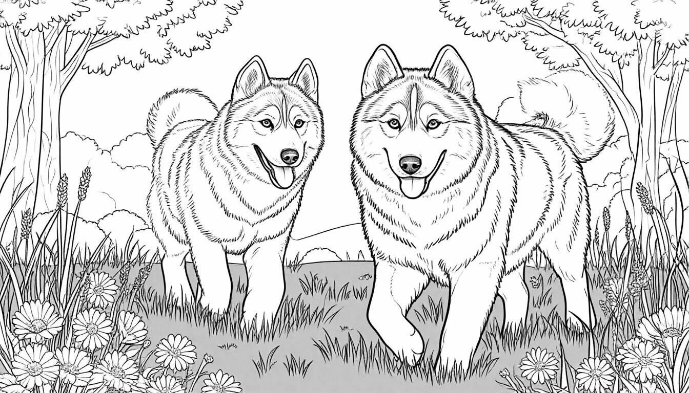 Набор детских раскрасок "Хаски", плотная бумага формата А4, 10 шт, от 1 года