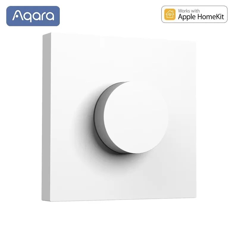 Беспроводной поворотный выключатель-регулятор света Aqara H1 Smart Dimmer Zigbee3.0, дистанционное управление для умного дома, лампочки, света, занавесов, совместим с приложением Homekit — 1 штука в упаковке