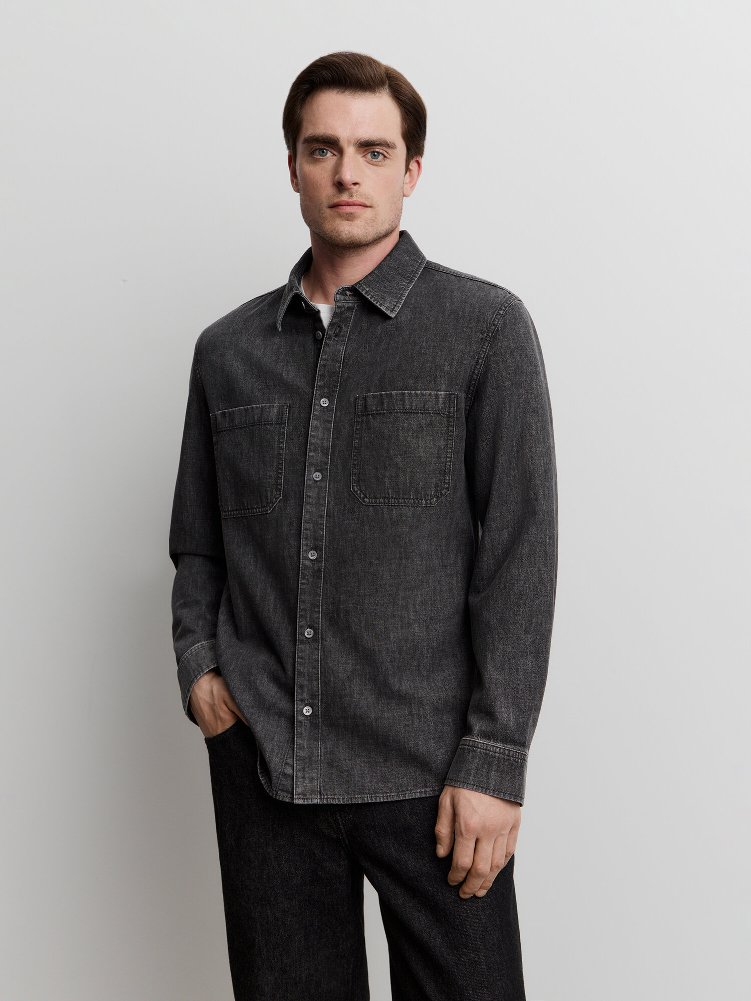 Рубашка Slim из денима