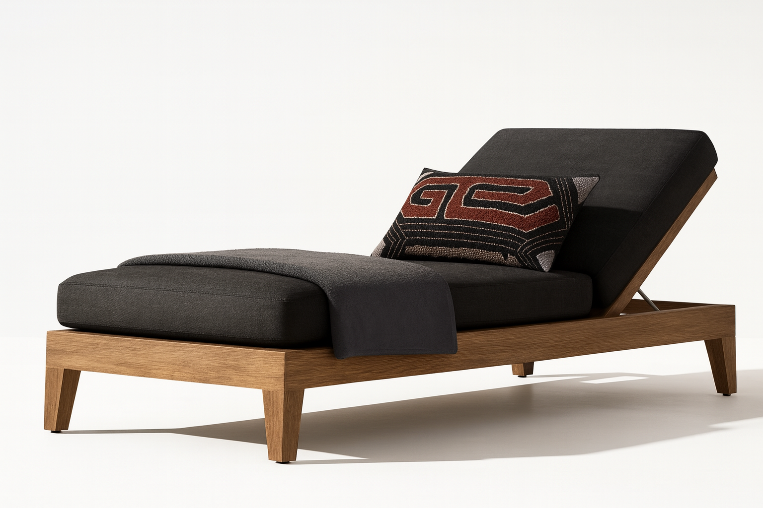 Шезлонг "Лаунж" ТИК Сингапур, водоотталкивающий, 200x75x32.5 см, dark gray, Ясень