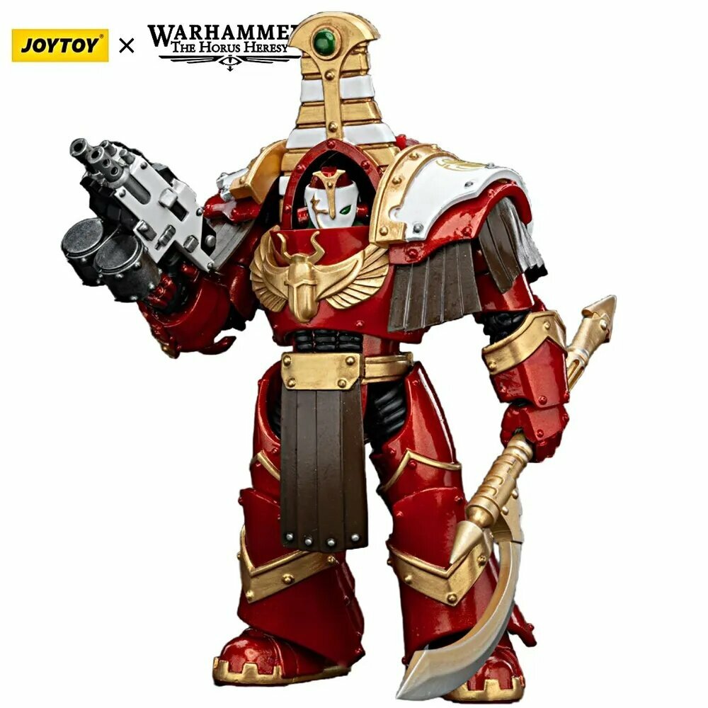 Подвижная фигурка Warhammer Ересь Хоруса JOYTOY 30K 1/18 Тысяча сыновей Общество терминаторов Сехмета Сехмет с комбо-болтером и силовым оружием Ачеа Подарочная модель
