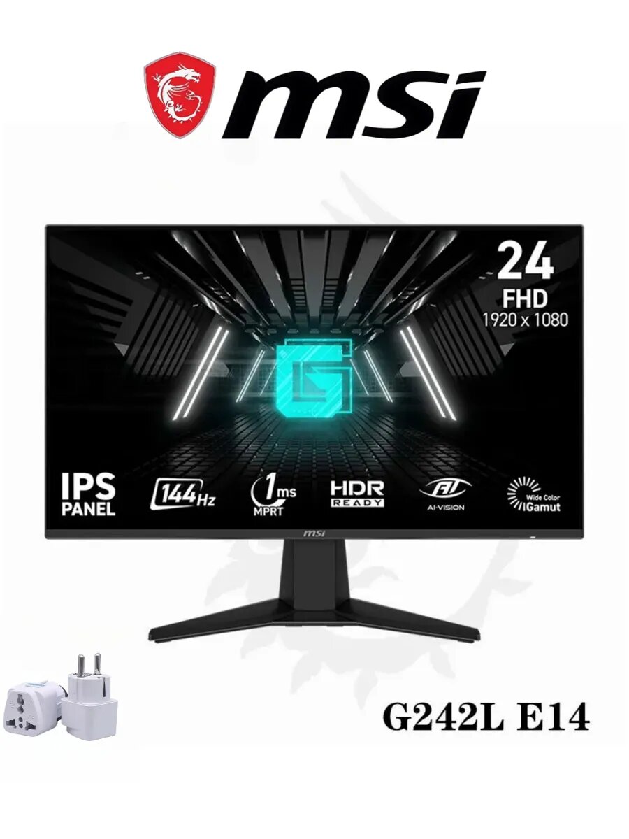 MSI 23.8" Монитор MSI G242L E14/144Hz/1ms MPRT/Rapid IPS/HDR Ready, черный