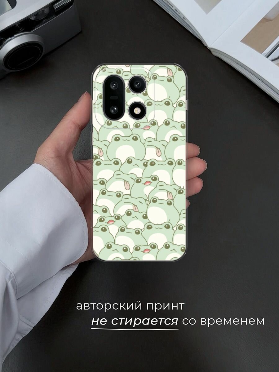 Силиконовый чехол на OnePlus 15 / Ван Плас 15 с принтом Море жабок — фото 1