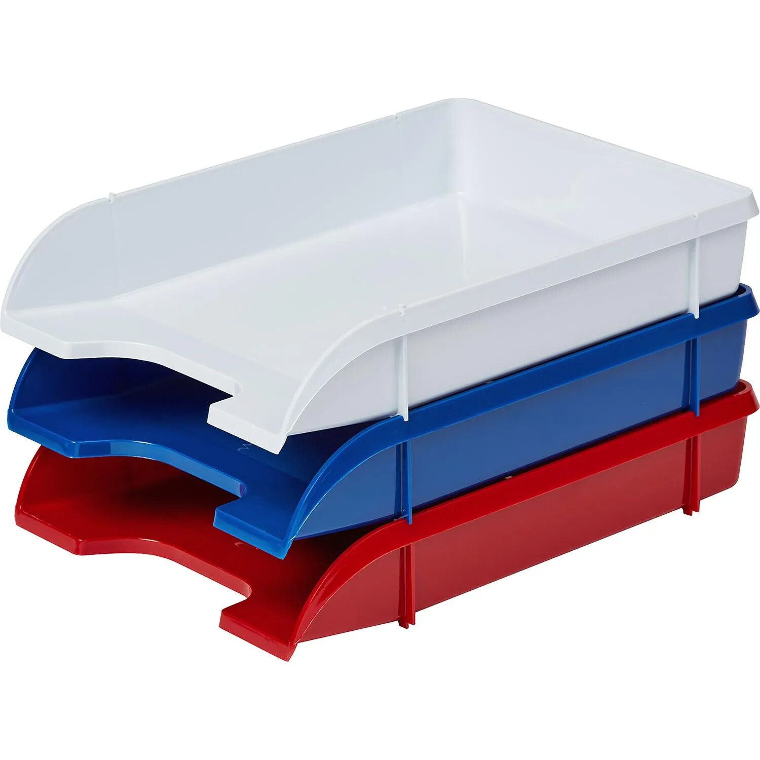 Лоток для бумаг Attache Триколор 3шт/уп белый, син