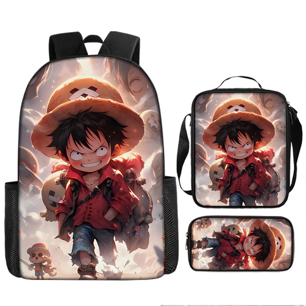 Анимация, цельная школьная сумка, набор из трех предметов, драматический периферийный рюкзак, большая вместительная сумка для учащихся средних школ, компьютерная сумка для кампуса на открытом воздухе