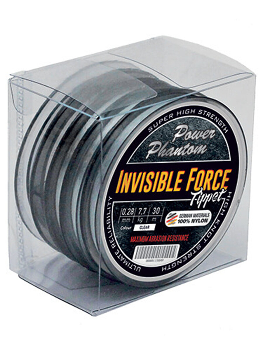 Леска Power Phantom Invisible Force Tippet CLEAR 0,22mm, 5,9kg 5 штук по 30м