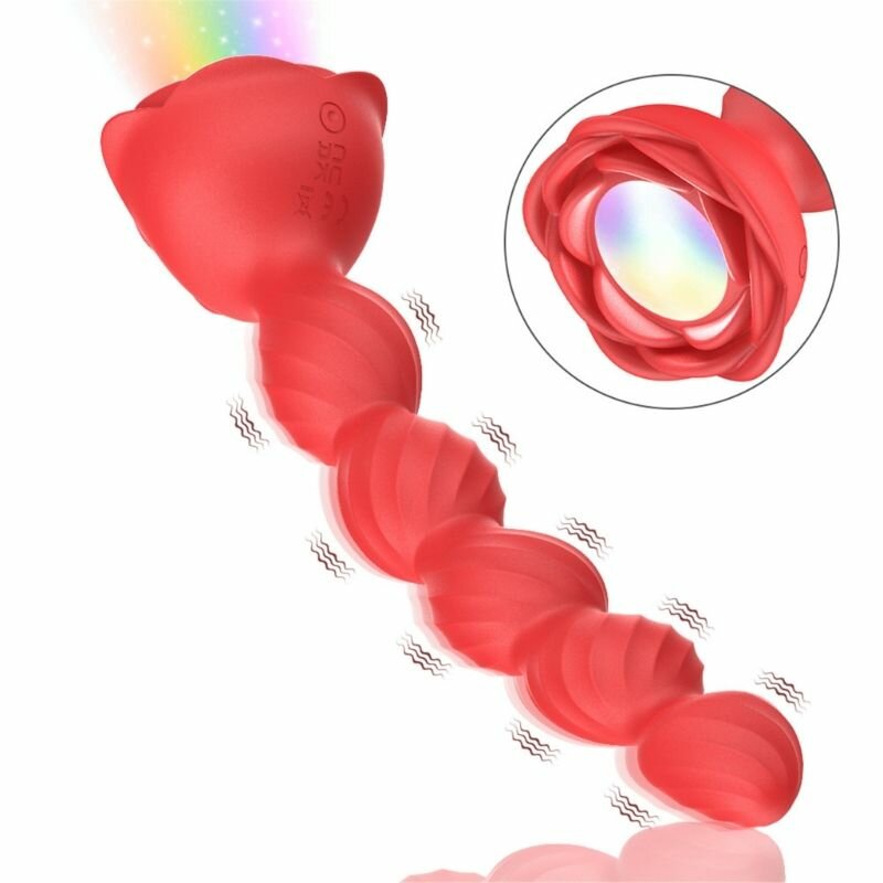 Красочная розовая светящаяся анальная пробка-красное приложение с коробкой