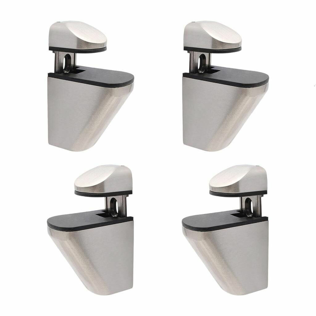 Регулируемые кронштейны для стекла, усиленная конструкция из цинкового сплава для поддержки полок в доме и офисе, Почищенный щеткой