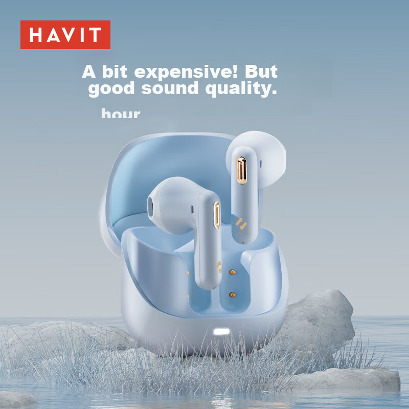 Беспроводные наушники HAVIT True Wireless Semi In-Ear Bluetooth Headphones, цвет Blue