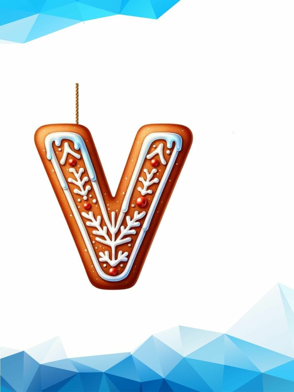 Акриловые подвески "Пряничные буквы", - V
