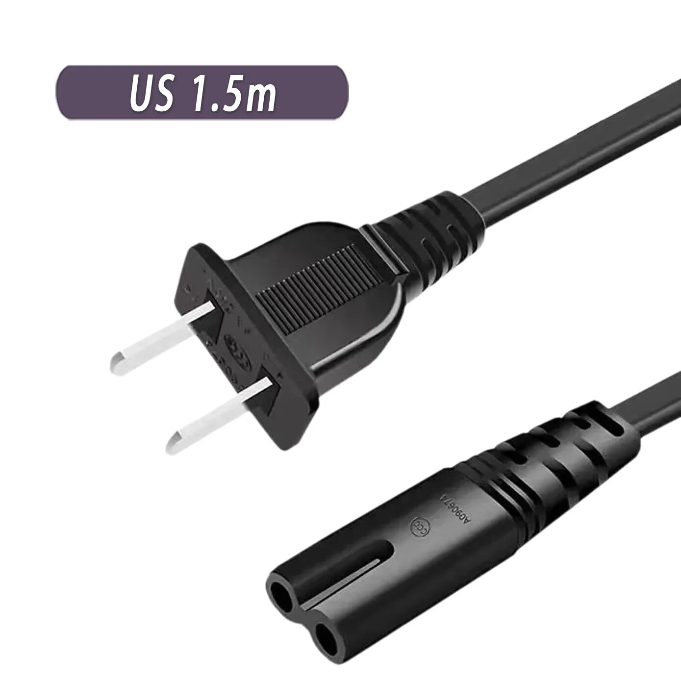 2-контактный адаптер питания для светодиодов США, ЕС, шнур питания переменного тока, кабель питания для ноутбука с американской европейской фигурой для PS4, 1,5 м