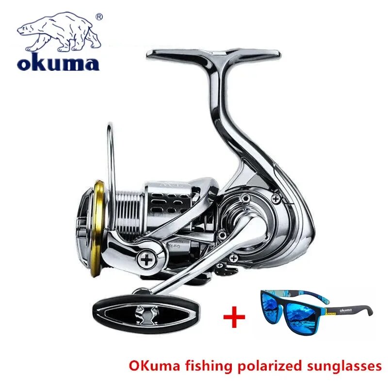 Металлическая рыболовная катушка Okuma 15кг 12+1 BB 3000 Серии, Серый