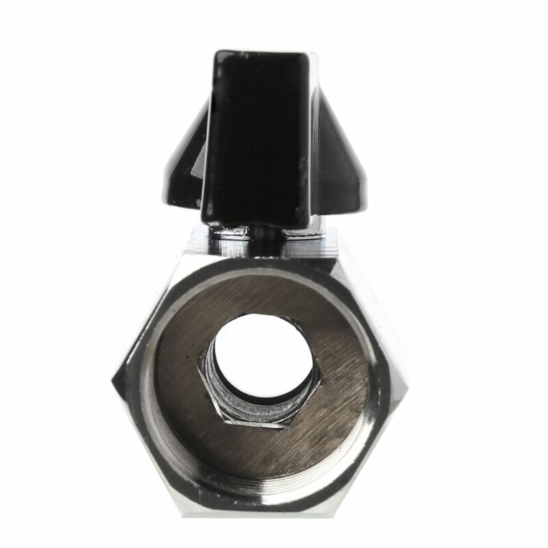 Полированный мини-медный шаровой кран с черной ручкой, внутренний и наружный провода 2 точки 1/4