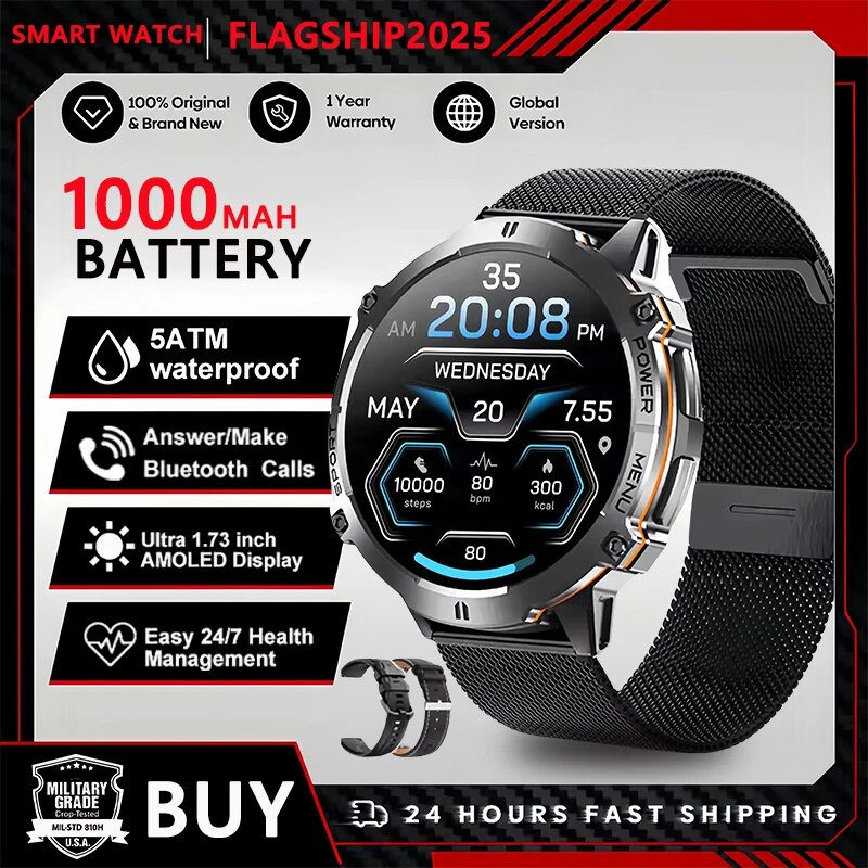 2025 Original TANK T3 Ultra GPS Smart Watch 5ATM Waterproof Smartwatch HD AMOLED 1000mAh Fitness T-Rex 3 Electronic Watches Men