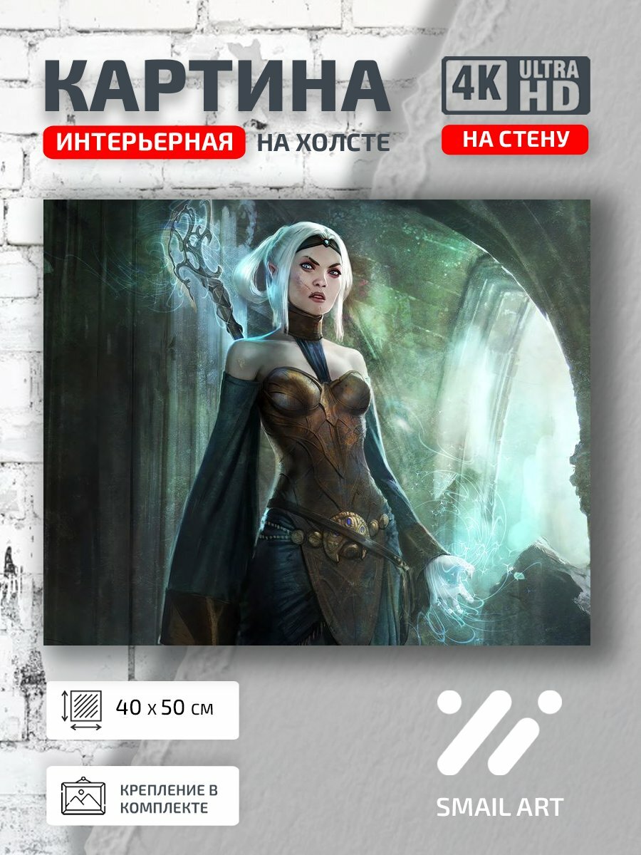 Картина на холсте интерьерная 40 на 50 на стену Игра age для спальни фэнтези интерьер декор