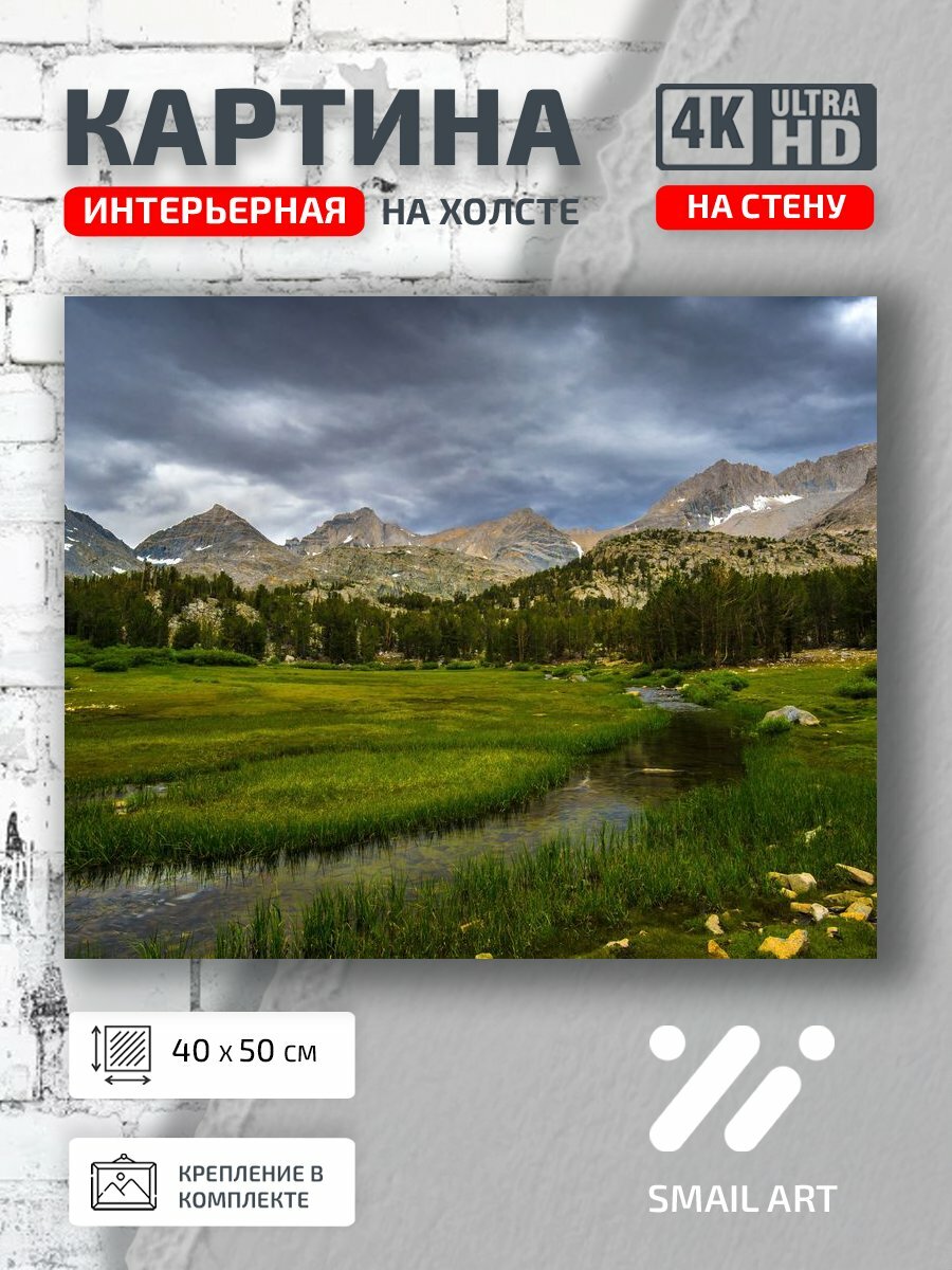 Картина на холсте интерьерная 40 на 50 на стену Деревья Landscape для кафе пейзаж интерьер