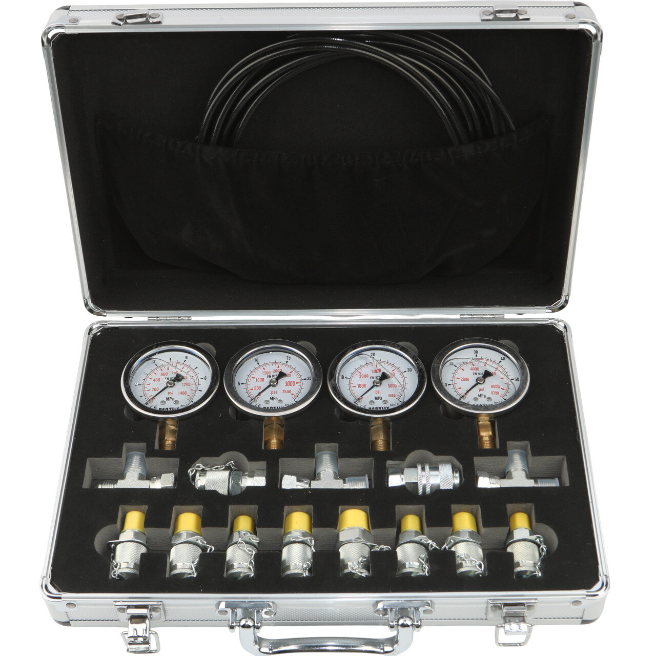 GARWIN PRO A85540 Набор 4-х манометров с контрольными точками для измерения давления масла в гидросистеме