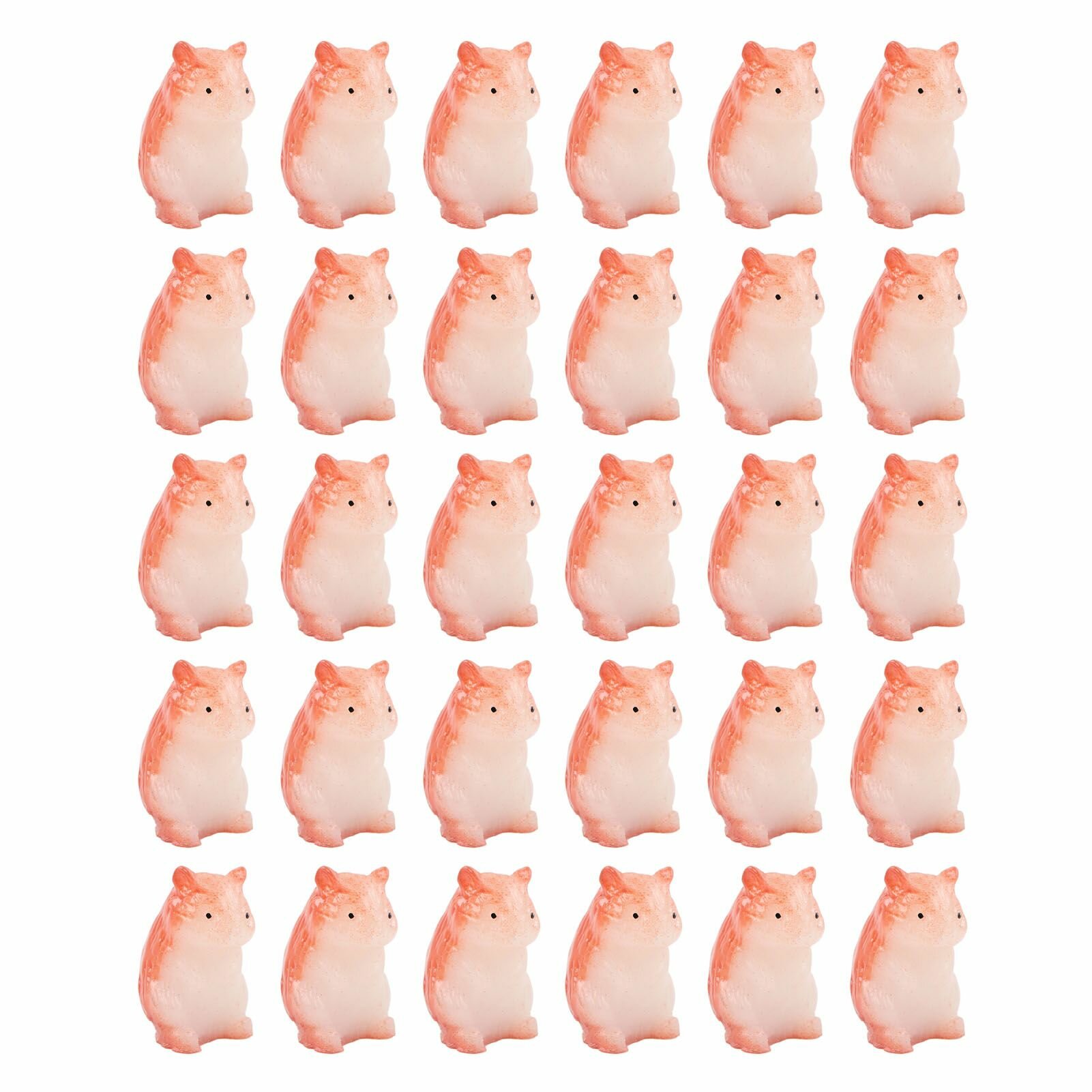 30 шт, фигурка хомяка из смолы для кукольного домика, милая яркая миниатюрная фигурка животного хомяка для 1/12 1/6 кукольного домика коричневого цвета