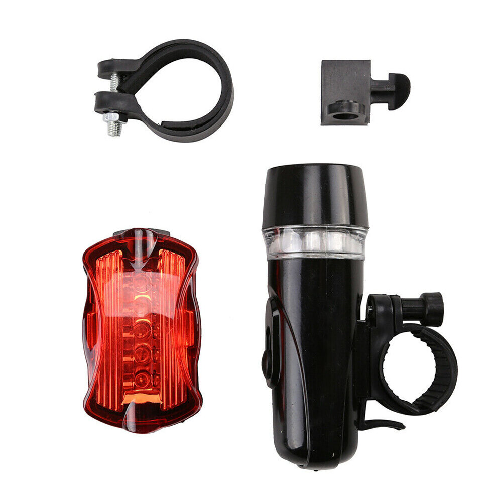 2PCS 5LED Lights Set Bike Headlight and Taillight Kit with Fixing Seat