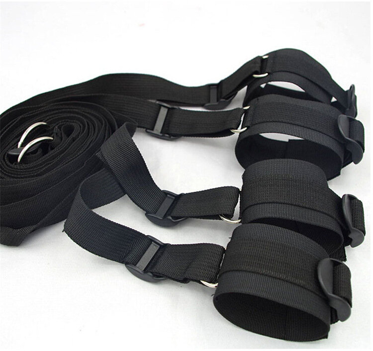 БДСМ-бондаж на кровати, ремни для рук и ног, разделенные ремни для ног, альтернативные игрушки для пар, развлечения SM на кровати,